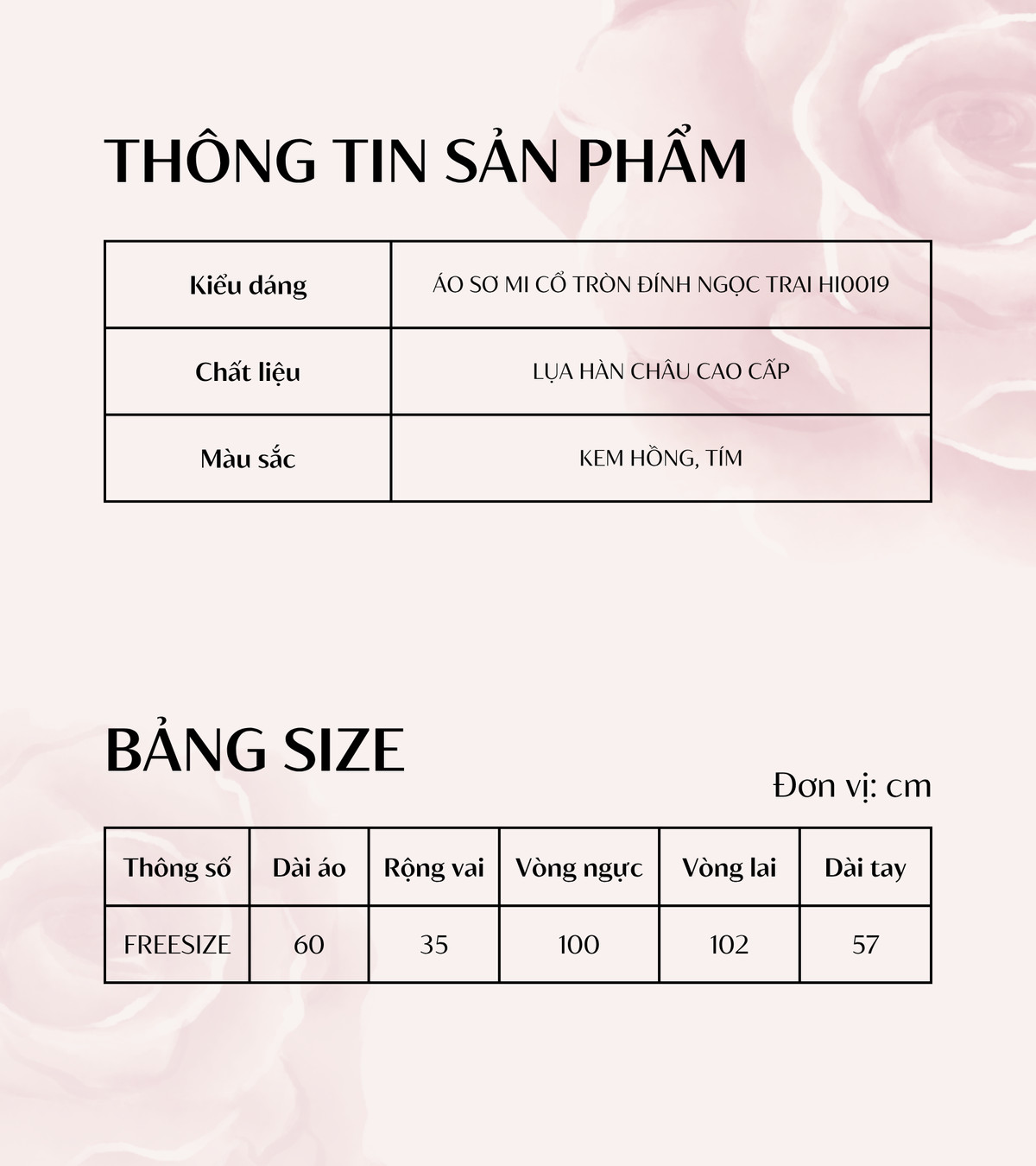 LYNO - ÁO SƠ MI TAY DÀI CỔ TRÒN ĐÍNH HOA HI0019